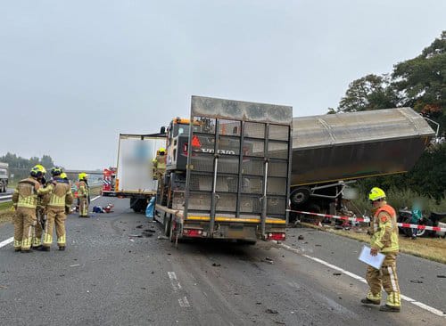 Dode bij ongeval met meerdere vrachtwagens op snelweg - 112 Nederland